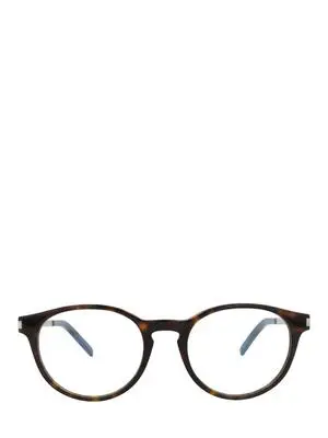 Saint Laurent Round Frame Acetate Optical Frames - Havana Gold Transparent (sl25/30000177/003)