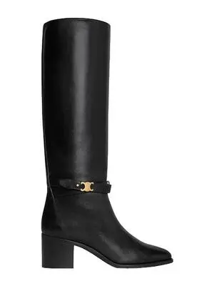 Celine Garance Triomphe Strap High Boot - Black