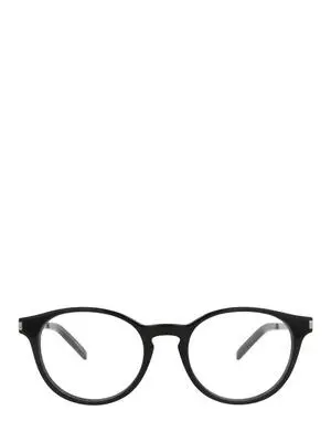 Saint Laurent Round-frame Acetate Optical Frames - Black Silver Transparent (sl25/30000177/001)