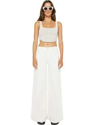 MOTHER The Mid Rise Headliner Sneak Jeans - White