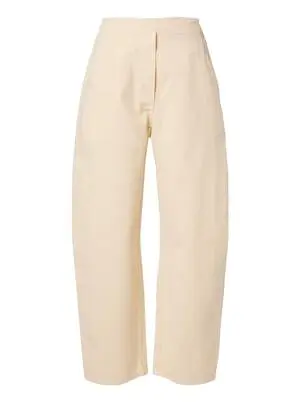 LESET Cotton Barrel-leg Pants - Yellow