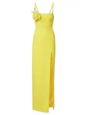 David Koma Floral-appliqué Gown - Yellow