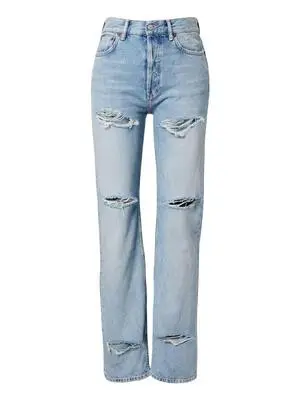 Acne Studios Distressed Straight Jeans - Blue