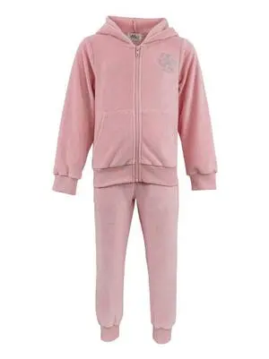 LOLA + THE BOYS Crown Velour Set - Pink