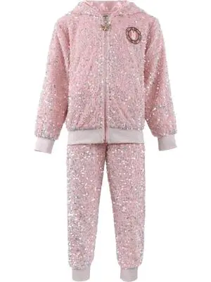 LOLA + THE BOYS Sequin Two-piece Tracksuit - Pink