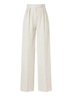Max Mara Osso Striped Wide-leg Pants - White