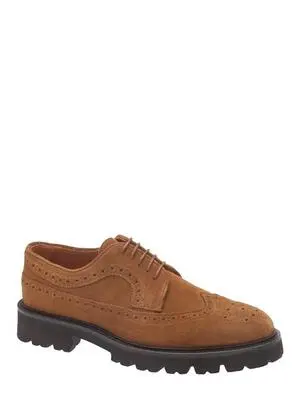 Gentle Souls Faro Wingtip Brogue Derby - Tan Suede