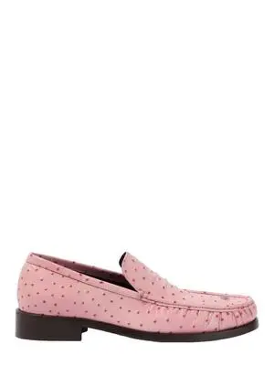 Acne Studios Ostrich-effect Leather Loafers - Pink
