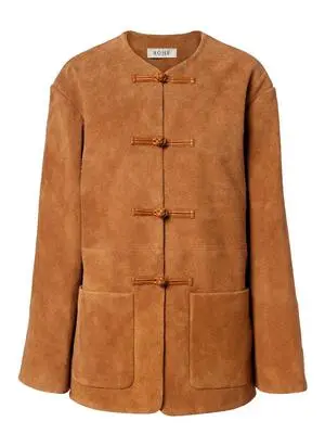 RÓHE Leather-trimmed Suede Jacket - Brown