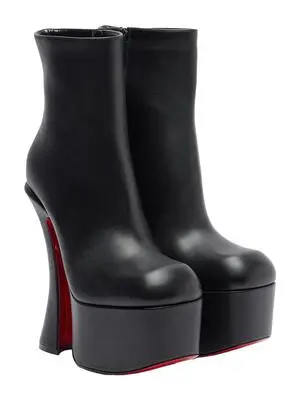 CHRISTIAN LOUBOUTIN Aquabootie 160 Leather Platform Ankle Boots - Black