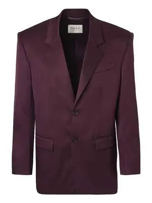 Saint Laurent Tailored Silk Satin Jacket - Purple