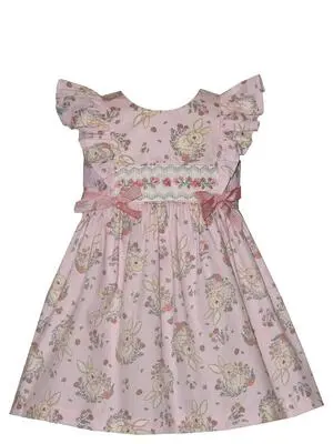 GERSON & GERSON Bunny Smocked Dress With Bloomers - Pink