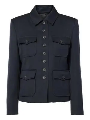 NILI LOTAN Jamison Virgin Wool Jacket - Blue