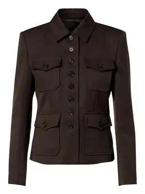 NILI LOTAN Jamison Virgin Wool Jacket - Brown