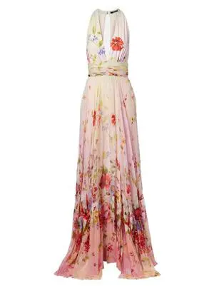 Roberto Cavalli Floral Silk Gown - Multicoloured