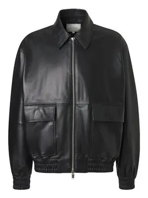 Studio Nicholson Piston Leather Blouson Jacket - Black