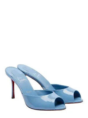 CHRISTIAN LOUBOUTIN Me Dolly 85 Patent Leather Mules - Blue