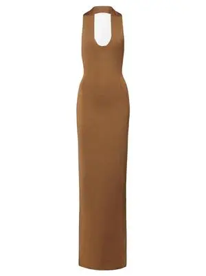 Khaite Mahi Halterneck Maxi Dress - Beige