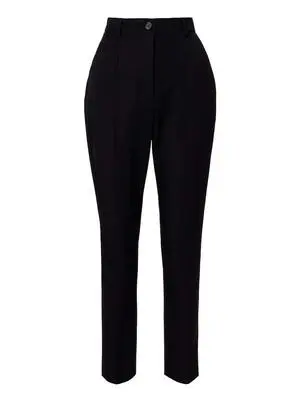 Dolce & Gabbana Virgin Wool Tapered Trousers - Black