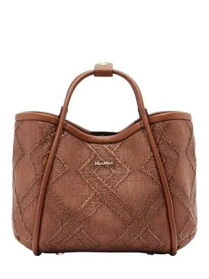 Max Mara Marin Small Leather-trimmed Top-handle Bag - Brown