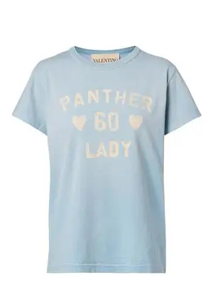 Valentino Garavani Printed Cotton Jersey T-shirt - Blue