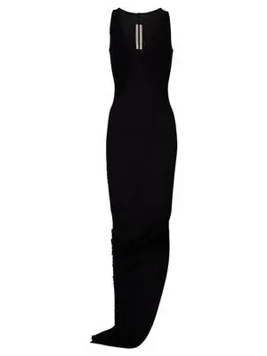 Rick Owens V Tank Jersey Maxi Dress - Black