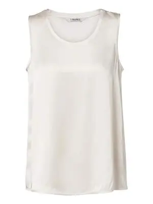 Max Mara Estri Satin Top - White