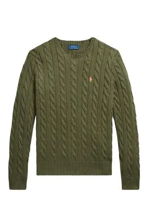 Polo Ralph Lauren Cotton Cable Knit Sweater Garden Trail Heather