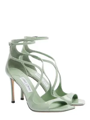 JIMMY CHOO Azia Patent Leather Sandals - Green