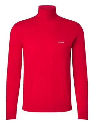 Prada Cotton Turtleneck Sweater - Red