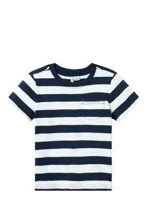 Janie And Jack The Striped Slub Tee - Blue