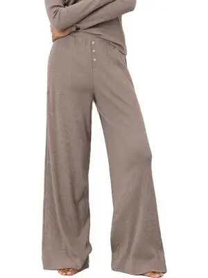 PACT Dream Rib Wide Leg Lounge Pant - Cinder