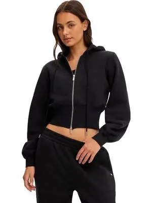 Cotton:on Active Fleece Contour Zip Through - Black