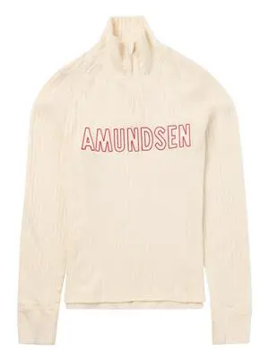 AMUNDSEN Hero's Hide Half Zip - Natural/logo