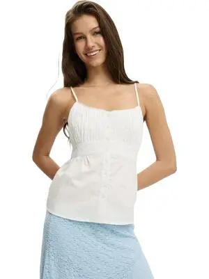 COTTON ON Sara Babydoll Cami - White