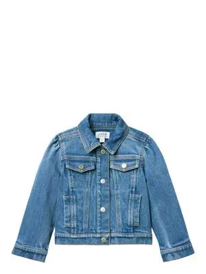 Janie And Jack Denim Puff Sleeve Jacket - Blue
