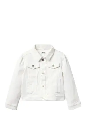 Janie And Jack Denim Puff Sleeve Jacket - White
