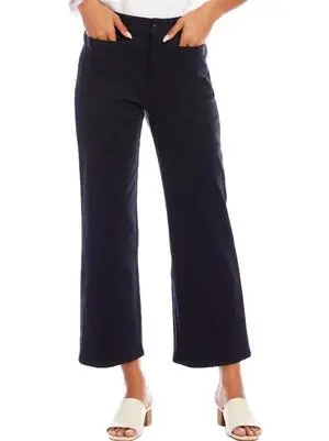 Karen Kane Lauren Patch Pocket Crop Wide Leg Pants - Navy