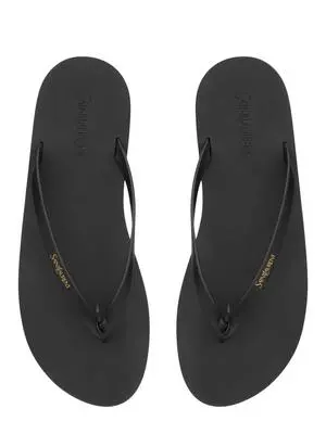 Saint Laurent Logo Flip Flops - Black