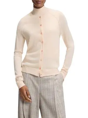 BOSS Fonami Merino Wool Cardigan - Soft Pearl