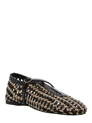 275 CENTRAL Izabel Woven Raffia Ballet Flat - Black