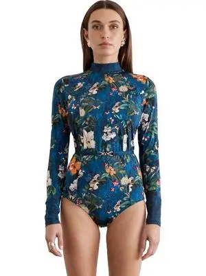 AQUA BLU AUSTRALIA Leah Long Sleeve One Piece - Fritillaire
