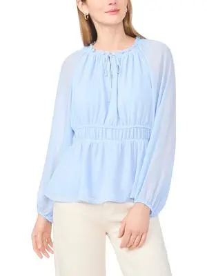 Vince Camuto Long Sleeve Peplum Top - Sky