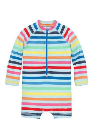PRIMARY Long Sleeve Rashguard Swimsuit - Mist Spring Stripe