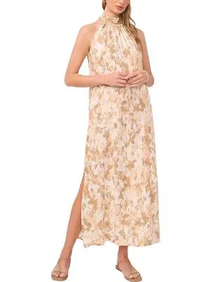 Vince Camuto Halter Maxi Shift Dress - Natural
