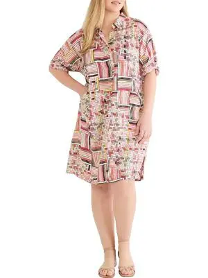 NIC+ZOE Devon Colorweave Shirt Dress - Pink Multi