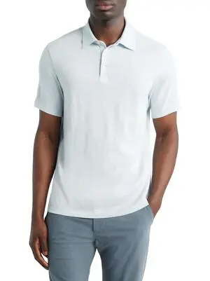 Robert Barakett Brightwood Slub Cotton Polo - Blue Haze