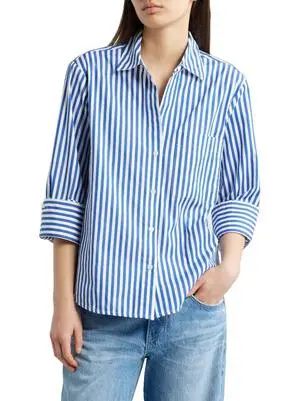 MADEWELL The Signature Y-Neck Striped Shirt