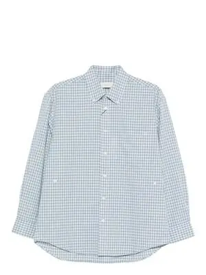DUNST Checked Cotton Shirt - Sky Blue