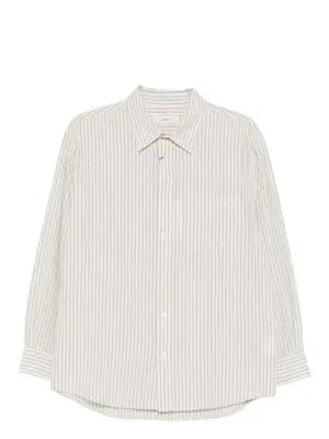 DUNST Striped Cotton Shirt - White